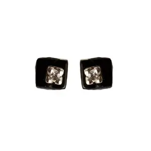 LILY FLO JEWELLERY Spinel Lab Grown Diamond Stud Earrings - Black