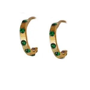 LILY FLO JEWELLERY Emerald Huggie Hoops