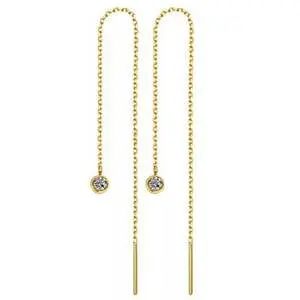 LILY FLO JEWELLERY Circinus Diamond Threader Earrings - White