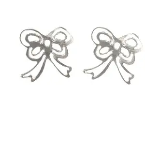 LILY FLO JEWELLERY Large Bow Earrings In Sterling Silver