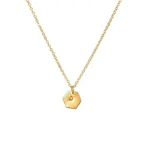 LILY FLO JEWELLERY Hexagon Initial Pendant - Gold