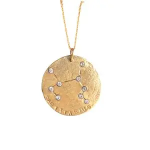 LILY FLO JEWELLERY Sagittarius Solid & Diamond Pendant Necklace - Gold