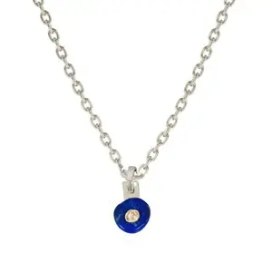 LILY FLO JEWELLERY Lapis Lazuli Round Diamond Necklace - Blue