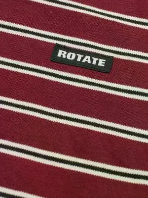ROTATE BY BIRGER CHRISTENSEN Striped Long-sleeve Polo Shirt - Red