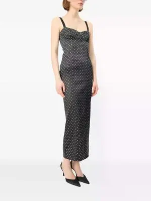ROTATE BY BIRGER CHRISTENSEN Satin Midi Bustier Dress