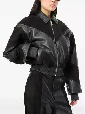 ROTATE BY BIRGER CHRISTENSEN Panelled Leather Jacket