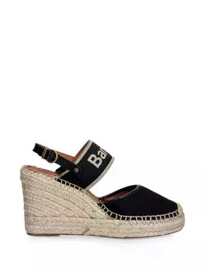 Barbour Lyndhurst Logo-print Heeled Espadrilles - Black