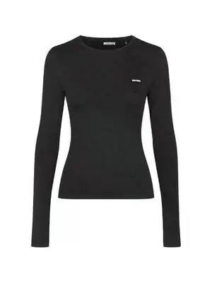 ROTATE BY BIRGER CHRISTENSEN Logo-patch Long-sleeve T-shirt - Black