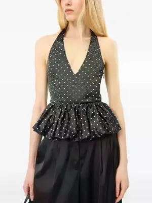ROTATE BY BIRGER CHRISTENSEN Satin Halterneck Blouse