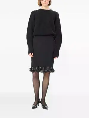 ROTATE BY BIRGER CHRISTENSEN Chiffon Ruffle Mini Skirt - Black
