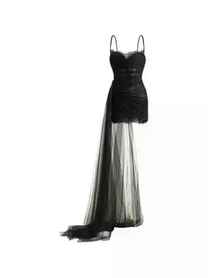 MARIA LUCIA HOHAN Latifa Ruched-tulle Mini Dress - Black