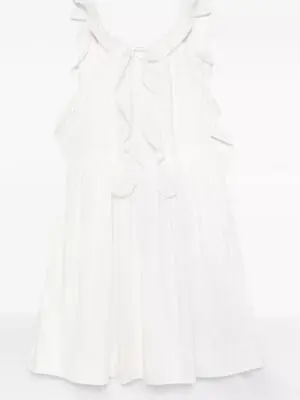 Maggie Marilyn Ruffled-trim Sleeveless Midi Dress - White