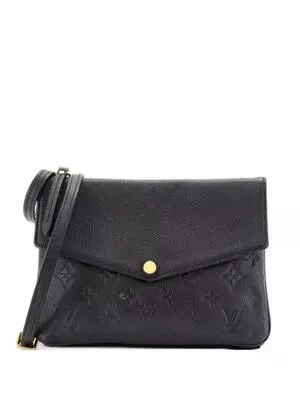 LOUIS VUITTON Twice Handbag Monogram Empreinte Leather Crossbody Bag - Black