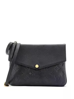 LOUIS VUITTON Twice Handbag Monogram Empreinte Leather Crossbody Bag - Black