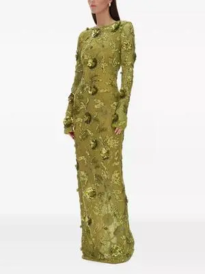 Rachel Gilbert Pierre Floral-embellished Maxi Dress