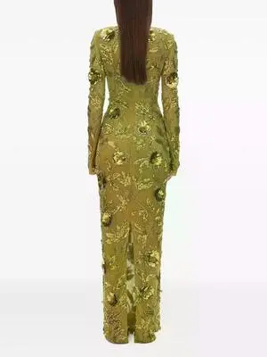 Rachel Gilbert Pierre Floral-embellished Maxi Dress