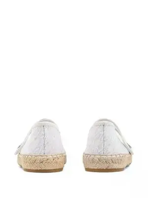 Karl Lagerfeld Monogram-embroidered Mary Jane Espadrilles