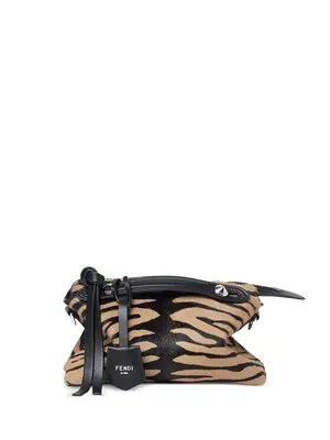 Fendi Minibag The Way Soft Mini In Pony-effect Leather With Tiger P - Brown
