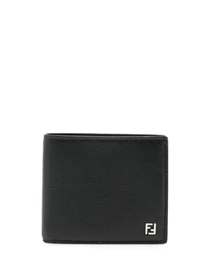 Fendi Ff Bi-fold Grained Leather Wallet - Black