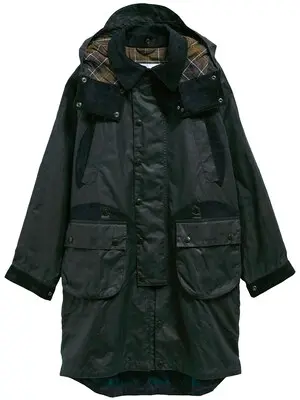 Barbour X Norbit: Long Waxed Jacket - Green