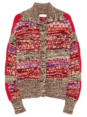 Dries Van Noten Oversized Jacquard Wool Cardigan - Multi