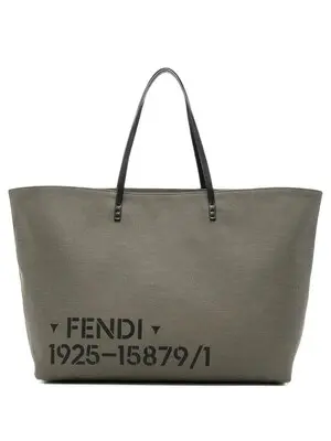 Fendi Large Canvas Roll Bag With Stencil Print
