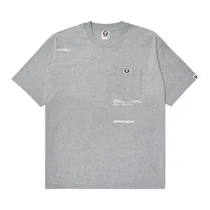 AAPE Moonface Chest Pocket Tee /heather - Grey