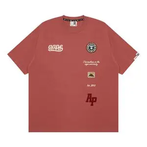 AAPE Unvs Embroidered Logo Tee /light - Red