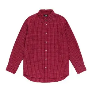 StÜssy Standard Crinkle Shirt 'burgundy Check - Red