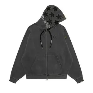 AAPE Moonface Star Hooded Zip-up Sweatshirt /light - Black