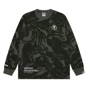 AAPE Moonface Patch Camo Long-sleeve Tee 'khaki/multi - Tan