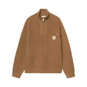 Carhartt Work In Progress Half Zip Sweater 'hamilton - Brown