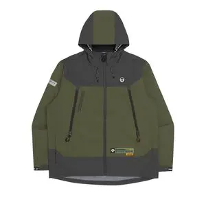 AAPE Moonface Hooded Utility Jacket 'khaki/dark - Tan