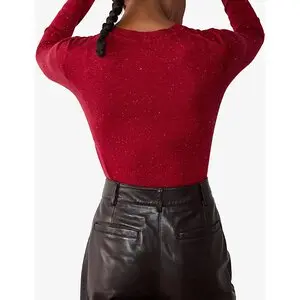 Whistles Annie Sparkle Crewneck Woven Top