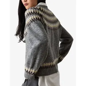 Whistles Fairisle Detail Knit Wool-blend Jumper