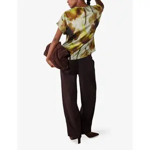 Whistles Floral Stem Short-sleeve Woven Blouse