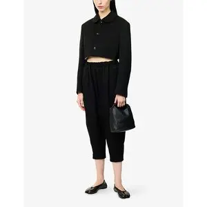 Comme Des Garçons Wide Tapered Leg Wool Trousers