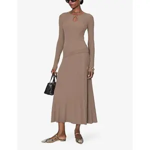 JOSEPH Hallie Rib Merino-wool Blend Midi Skirt