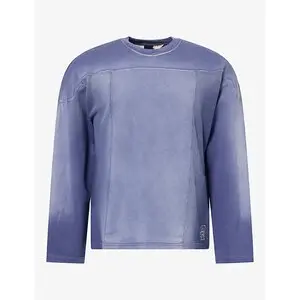 BRAIN DEAD Panelled Long-sleeve Cotton T-shirt - Navy