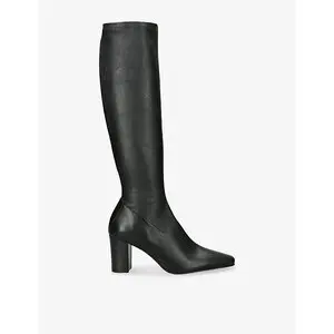 JUDE Memo Leather Heeled Knee-hight Boots - Black