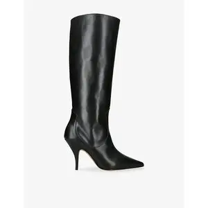 JUDE Theresa Heeled Knee-high Leather Boots - Black