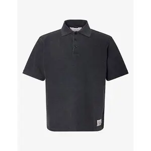 BRAIN DEAD Pique Thermal Textured Cotton Polo Shirt - Black