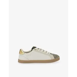 Kurt Geiger Britton Leather Trainers - White/comb