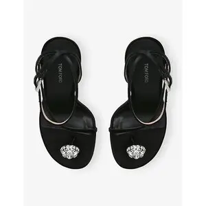 TOM FORD Cassia Crystal-stone Satin Heeled Sandals