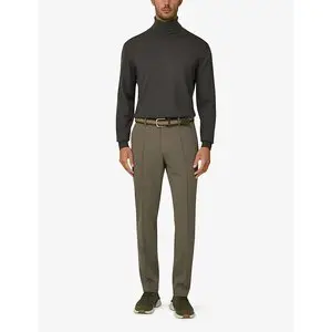 Boggi Milano Straight-leg Regular-fit Stretch-cotton Trousers