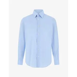 Boggi Milano Herringbone Milano-collar Cotton Shirt