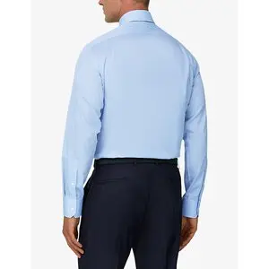 Boggi Milano Herringbone Milano-collar Cotton Shirt