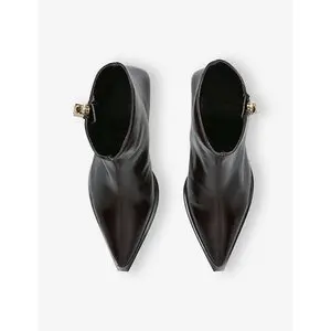 GANNI Ana Faux-leather Heeled Ankle Boots