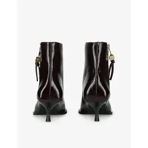 GANNI Ana Faux-leather Heeled Ankle Boots