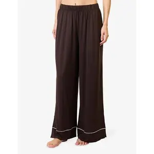Lounge Elasticated-waist Stretch-woven Pyjama Bottoms